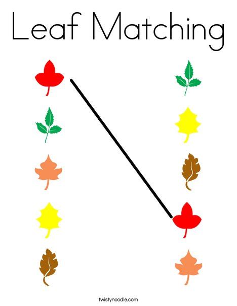 Leaf Matching Worksheet