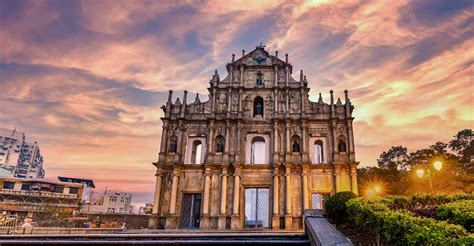 Ruins Of St Pauls Cathedral Ancient Antique Architecture In Macau