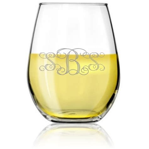 Engraved And Monogrammed Stemless Wine Glasses Clip Art Library