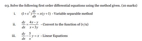 Solved Solve The Following First Order Differential Chegg