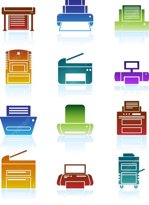 Printer Icons Device Set Copy Vector Device Set Copy Png And Vector