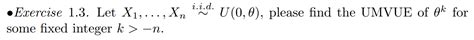 Solved Exercise 1 3 Let x1 dots xni i d U 0 θ please Chegg com