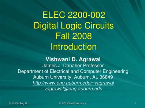 PPT ELEC Digital Logic Circuits Fall Introduction PowerPoint Presentation ID
