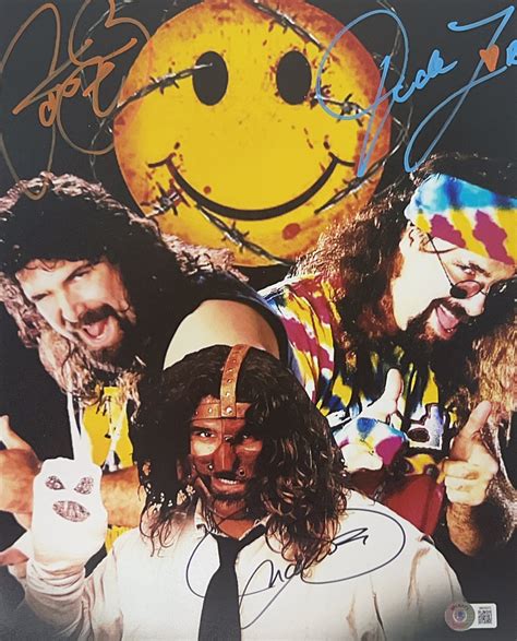 Mick Foley Three Faces Autographed Cactus Jack Dude Love Mankind S