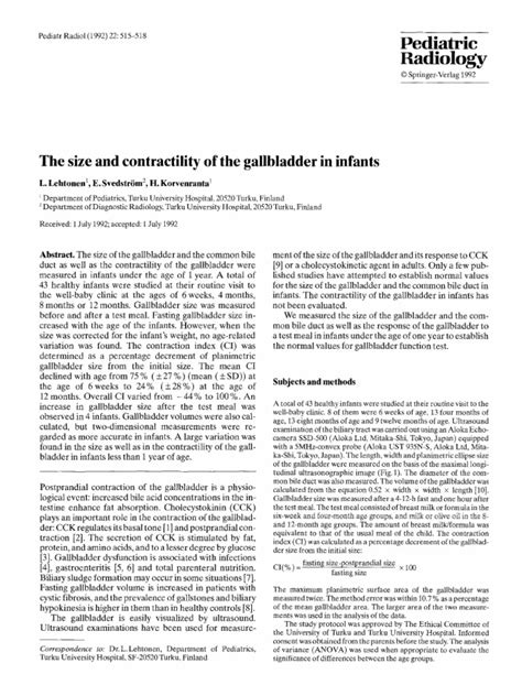 Contractility Index Pdf Gallbladder Bile