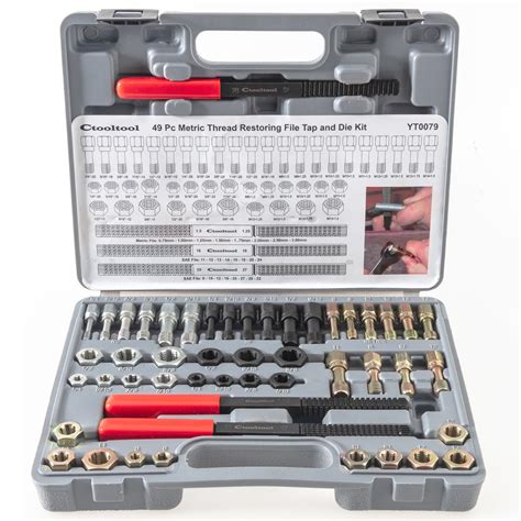 Ctooltool 49pcs Thread Chaser Set Sae And Metric Thread Restorer Kit Rethreader Taps And Dies