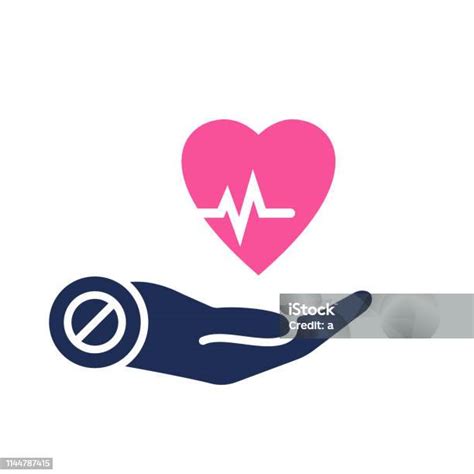 허용 되지 않는 기호가 있는 상태 아이콘입니다 심장 박동 아이콘 및 블록 금지 금지 기호 건강관리와 의술에 대한 스톡 벡터 아트 및 기타 이미지 Istock