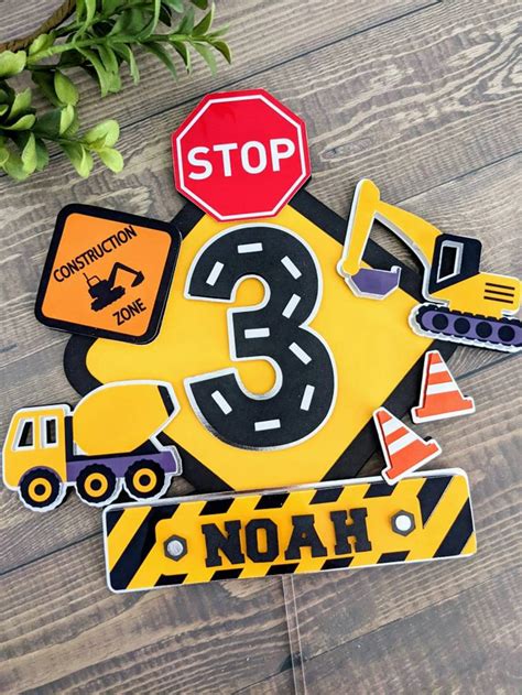 Construction Cake Topper Dump Truck Party Zone First Etsy Estonia