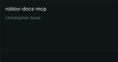 Schema Roblox Documentation Mcp Server Glama