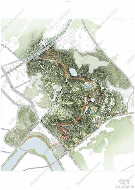 Psd免抠森林公园彩平总平面下载【id1155285146】 花瓣网