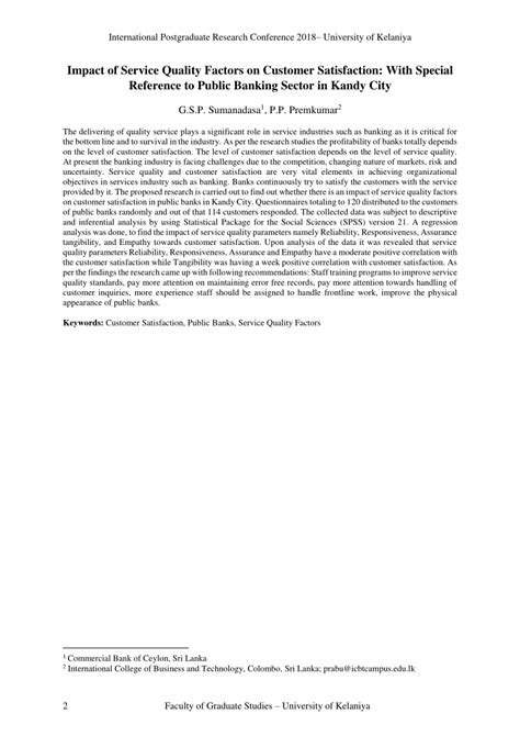 Pdf Impact Of Service Quality Factors On Customer Satisfaction With Special Reference To