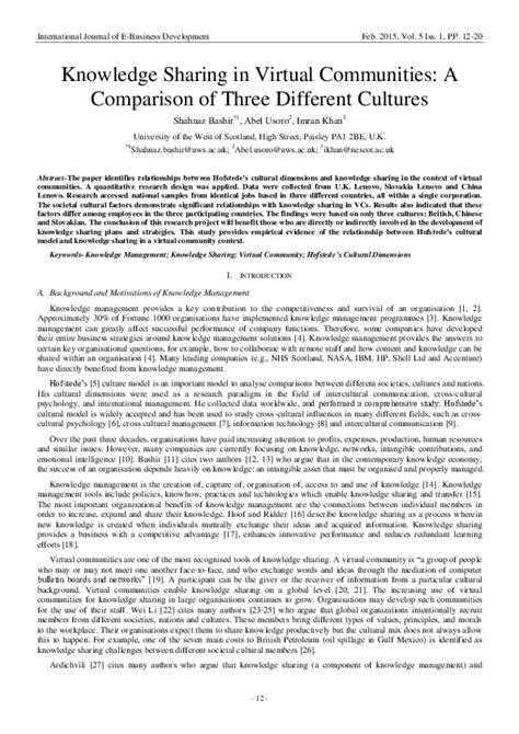 pdf knowledge sharing in virtual communities a comparison of three