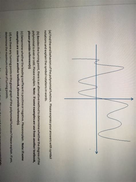 Solved A Find The End Behaviors Of The Polynomial