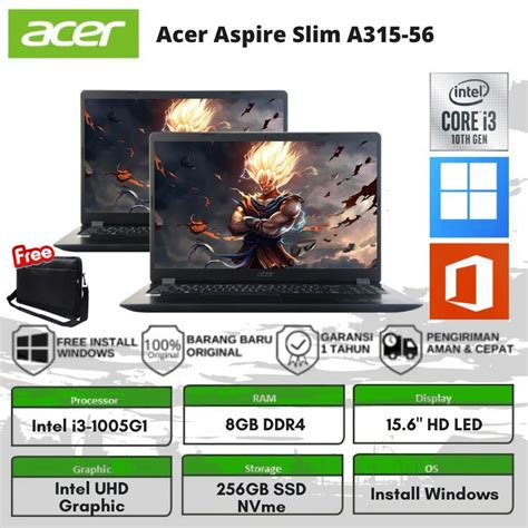 Jual Acer Aspire Slim A Hd Intel I G Gb Ssd Gb Windows Black Baru