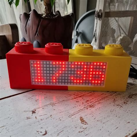 Lego Neopixel Clock With Thermometer By John Pauw Download Free Stl Model