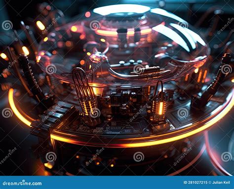 Powerful Cybernetic Circuitry Enhances Strength Stock Illustration Illustration Of