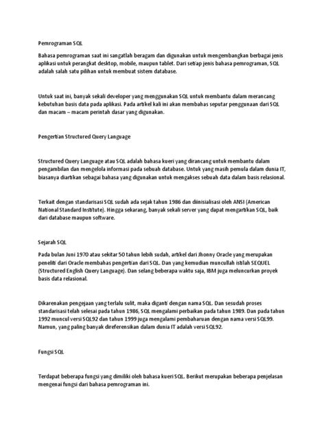 Pemrograman Sql Pdf