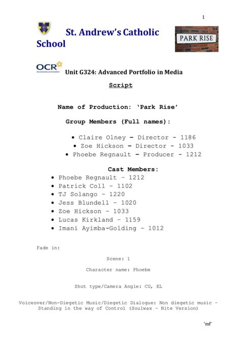 Soap Opera Script Pdf