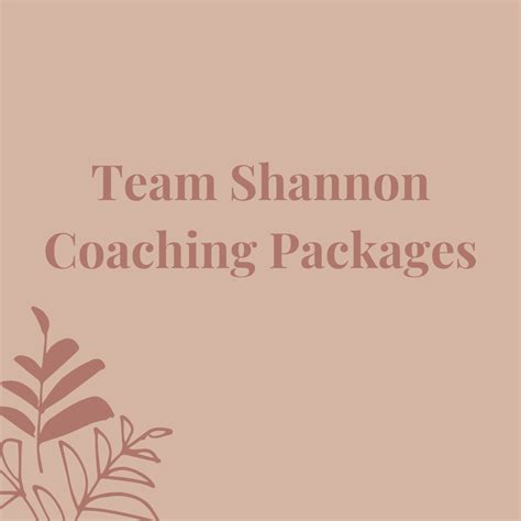 Team Shannon Coaching Packages 3 Sessions 30 Minute Shannon Bills Site