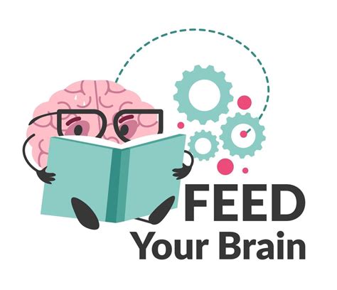 Feed Your Brain Mind Character Reading Books 17549684 Vector Art At