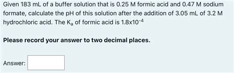 Solved Given ML Of A Buffer Solution That Is M Chegg