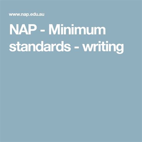 Nap Minimum Standards For Writing