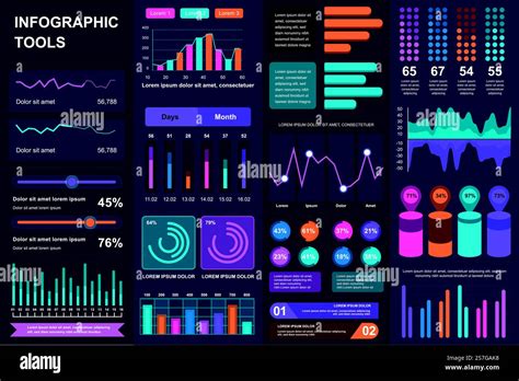 Bundle Infographic Ui Ux Kit Elements Different Charts Diagrams Workflow Flowchart