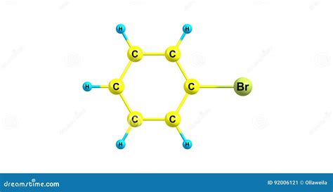 Bromobenzene Molecule Conceptual Molecular Model Chemical 3d