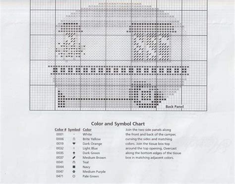 Color And Symbol Chart For Cross Stitch Pattern