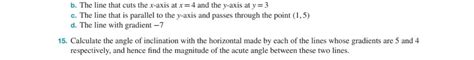 solved b the line that cuts the x axis at x 4 and the