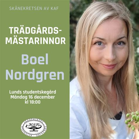 Skånekretsen 16 December Boel Nordgren “trädgårdsmästarinnor” Kvinnliga Akademikers Förening