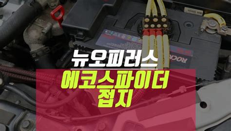 뉴 오피러스 에코스파이더 마이너스 접지 케이블 선 자동차 연비 튜닝 네이버 블로그