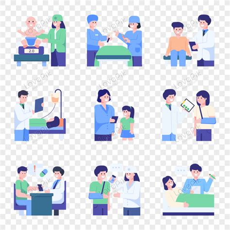 의사와 환자 평면 개념 아이콘입니다 Png 일러스트 무료 다운로드 Lovepik