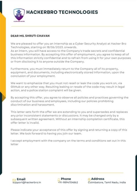 Shruti Chavan On Linkedin Internship Cybersecurity Hacker Gratitude Hacking