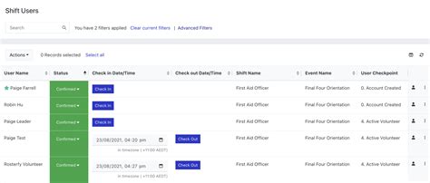 Bulk Updating Shift User Status Via Shift User List