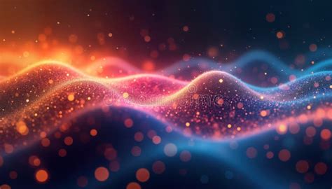 Abstract Illustration Displays Dynamic Subatomic Particle Wave Function Colorful Glowing