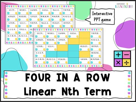 Finding The Nth Term Of A Linear Sequence Four In A Row Game For KS Teaching Resources