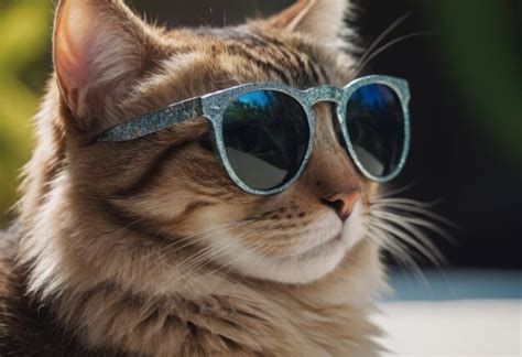 Premium Photo Funny Cat In Round Sunglasses Closeup