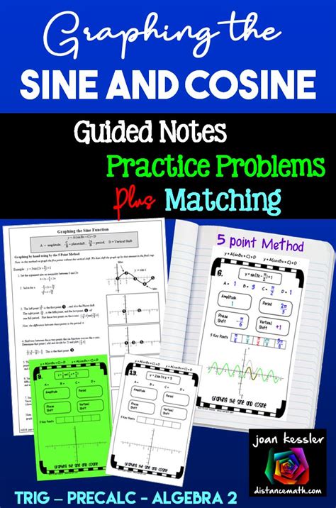 Graphing And Properties Of The Sine And Cosine Notes Organizers Math