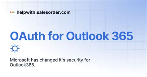 Oauth For Outlook 365 ⛭