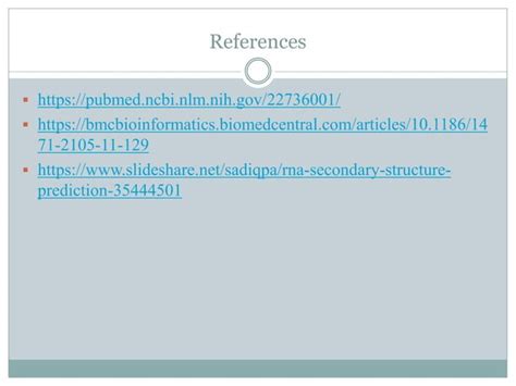 Secondary Structure Of Rna And Its Predicting Elements PPTX