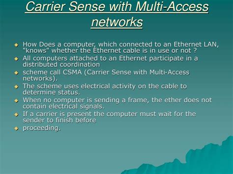 PPT Carrier Sense With Multi Access Networks PowerPoint Presentation ID
