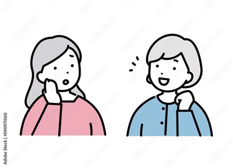 会話をする女性のイラスト素材 Stock Vector Adobe Stock