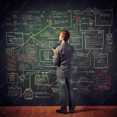 Premium Ai Image Man Writes Project On The Blackboard Business