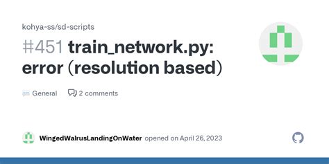 Train Network Py Error Resolution Based Kohya Ss Sd Scripts Discussion 451 GitHub