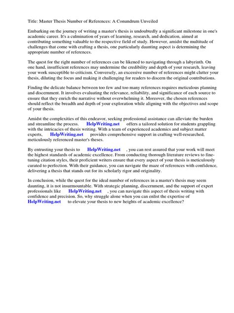 Master Thesis Number Of References Pdf