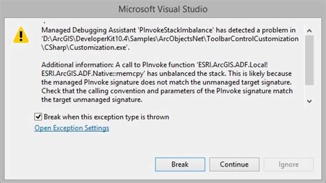 Error Managed Debugging Assistant Pinvokestackimbalance Has Detected