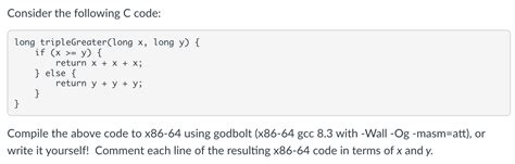 Solved Consider The Following C Code Long
