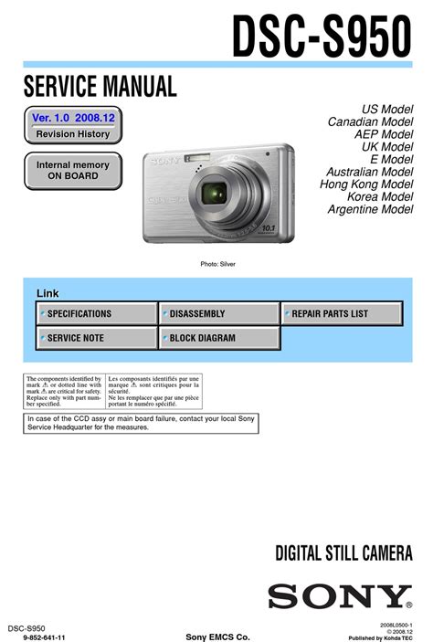 SONY DSC S SERVICE MANUAL Pdf Download ManualsLib