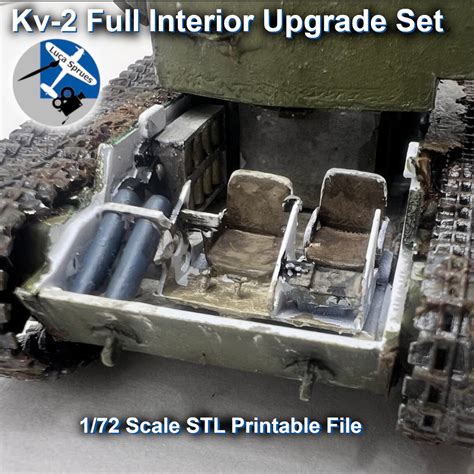 🪖 172 Scale Kv 2 Soviet Heavy Tank Full Interior Upgrade Stl Set